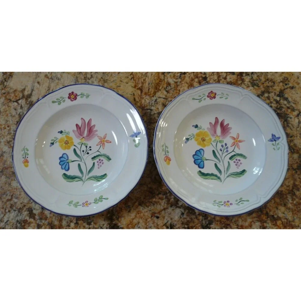 Herend | Dining | Herend Bouquet Village Pottery Set S 2 Large Rim Soup ...